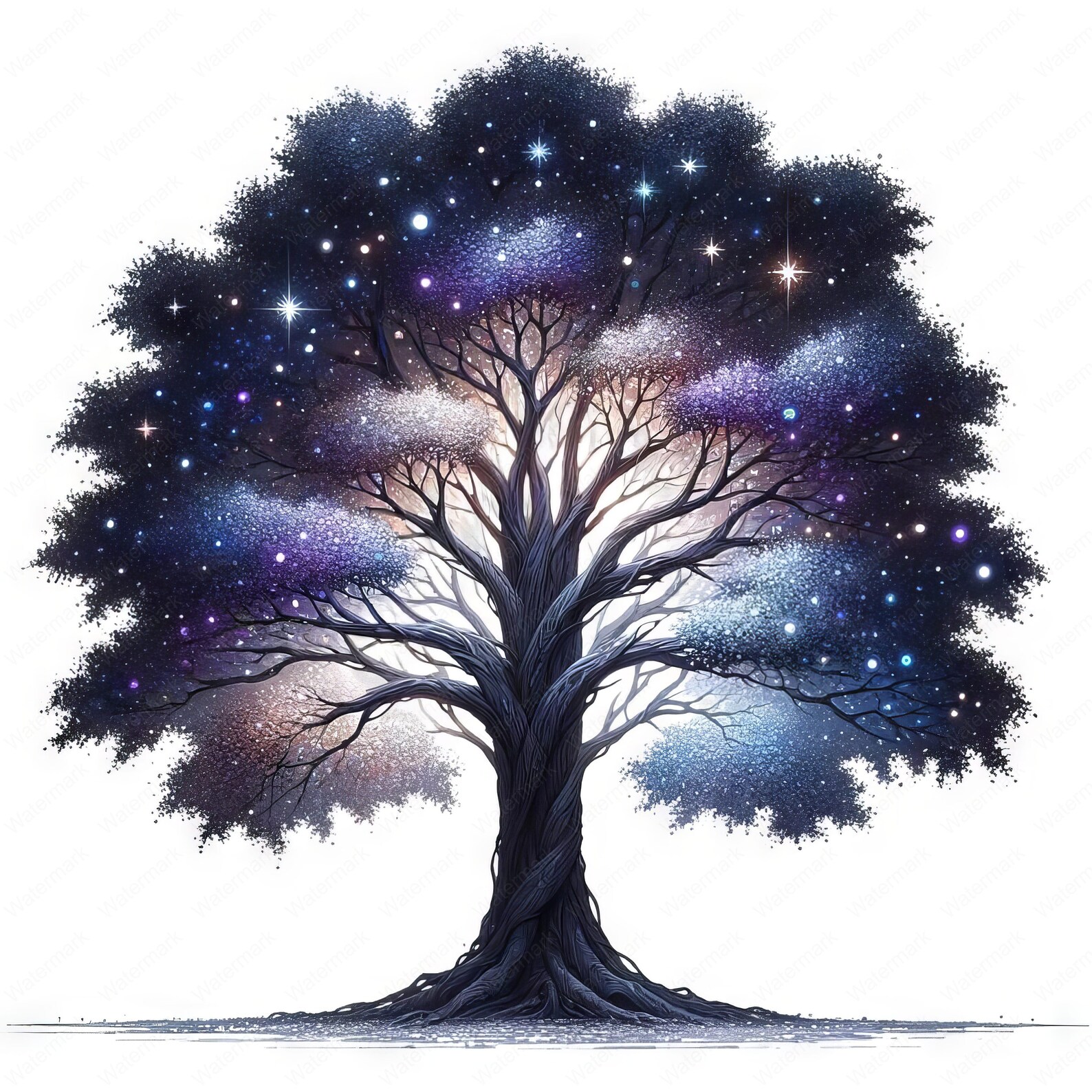 Celestial Tree Clipart Bundle: Mystical Cosmic Art (digital Download ...