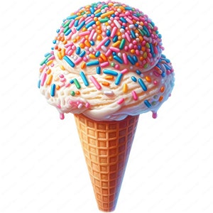 Sprinkles Ice Cream Clipart Bundle: Sweet Treat Designs (digital ...