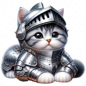 Knight Cat Clipart Valiant Knight Cat Clipart Bundle 10 High-quality ...