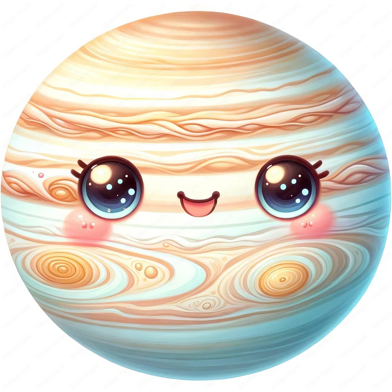 Cartoon Jupiter Clipart Bundle | Space Art Printables (digital Download ...