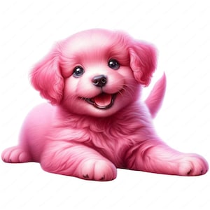 Cute Pink Puppy Clipart | Adorable Pink Puppy Clipart Bundle | 10 High ...