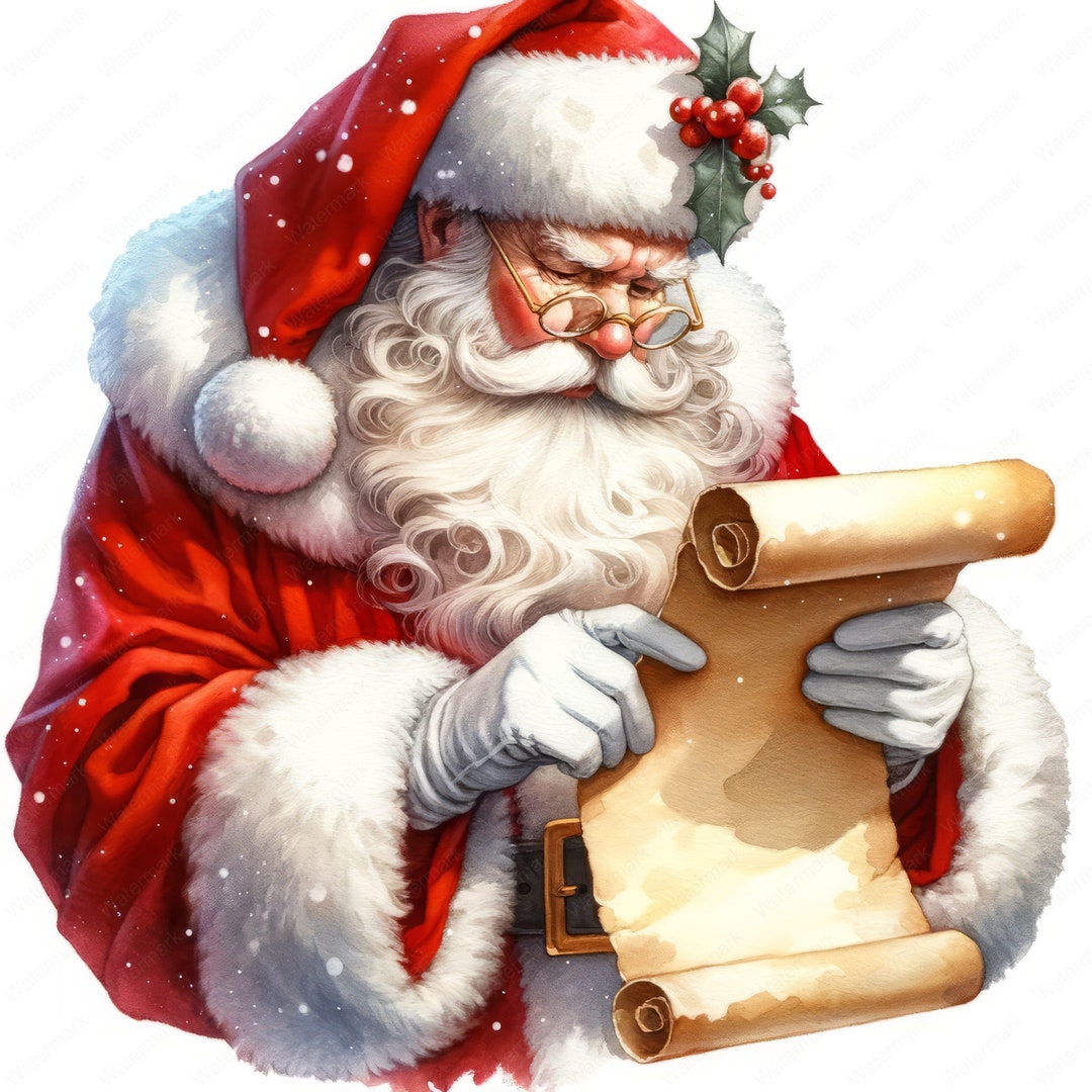 Père Noël Clipart Paquet de cliparts 02 10 images de haute - Etsy France