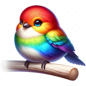 Rainbow Bird Clipart | Adorable Rainbow Bird Clipart Bundle | 10 High ...