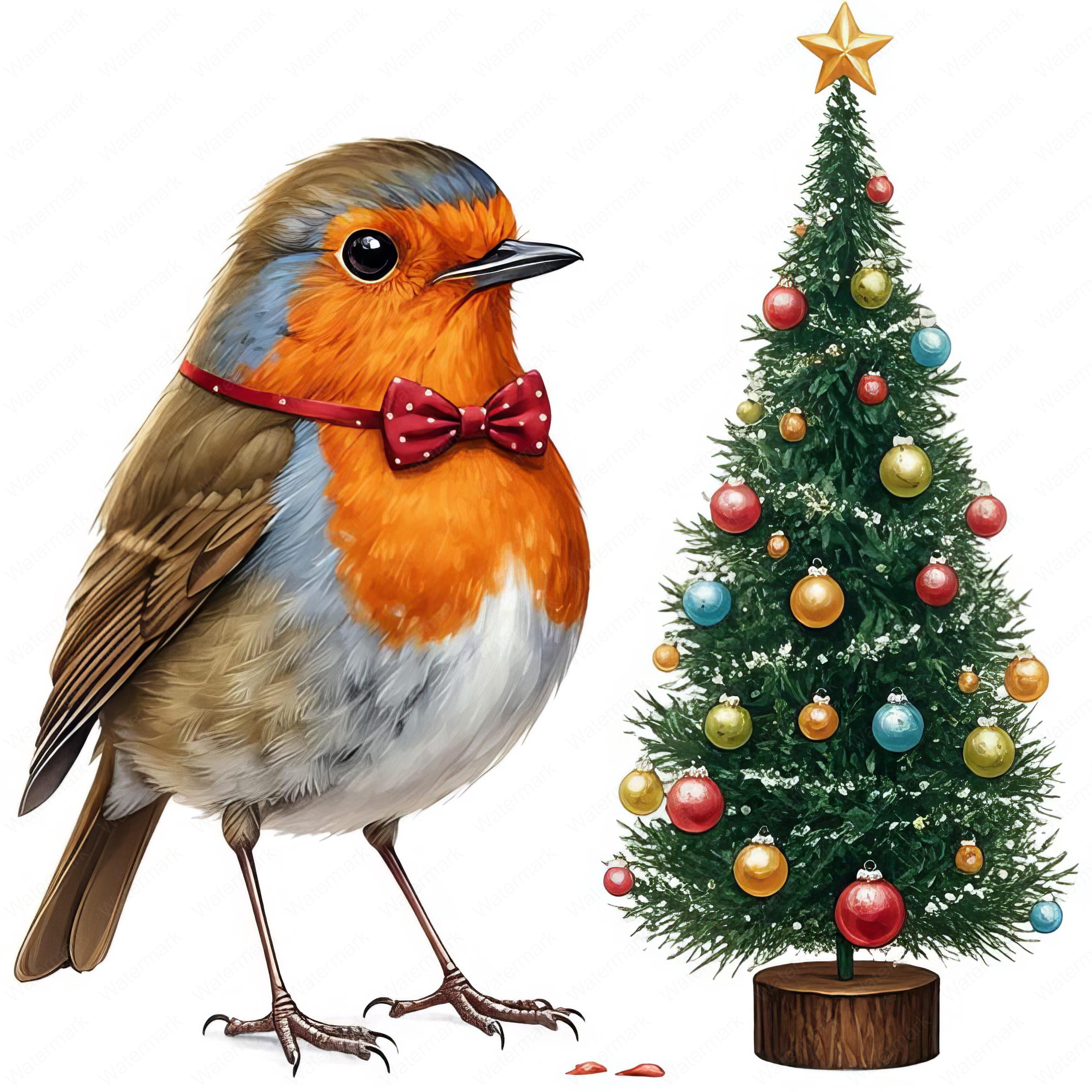 Christmas Robin Clipart Bundle: Festive Bird Art (digital Download) - Etsy