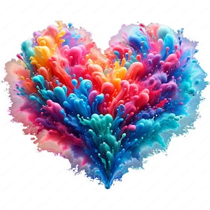 Colorful Heart Clipart | Vibrant Colorful Heart Clipart Bundle | 10 ...