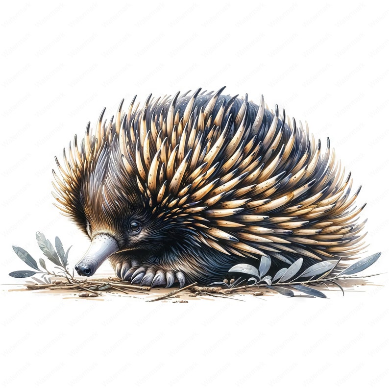 Echidna Clipart Bundle | Realistic Wildlife Art, Commercial Use ...