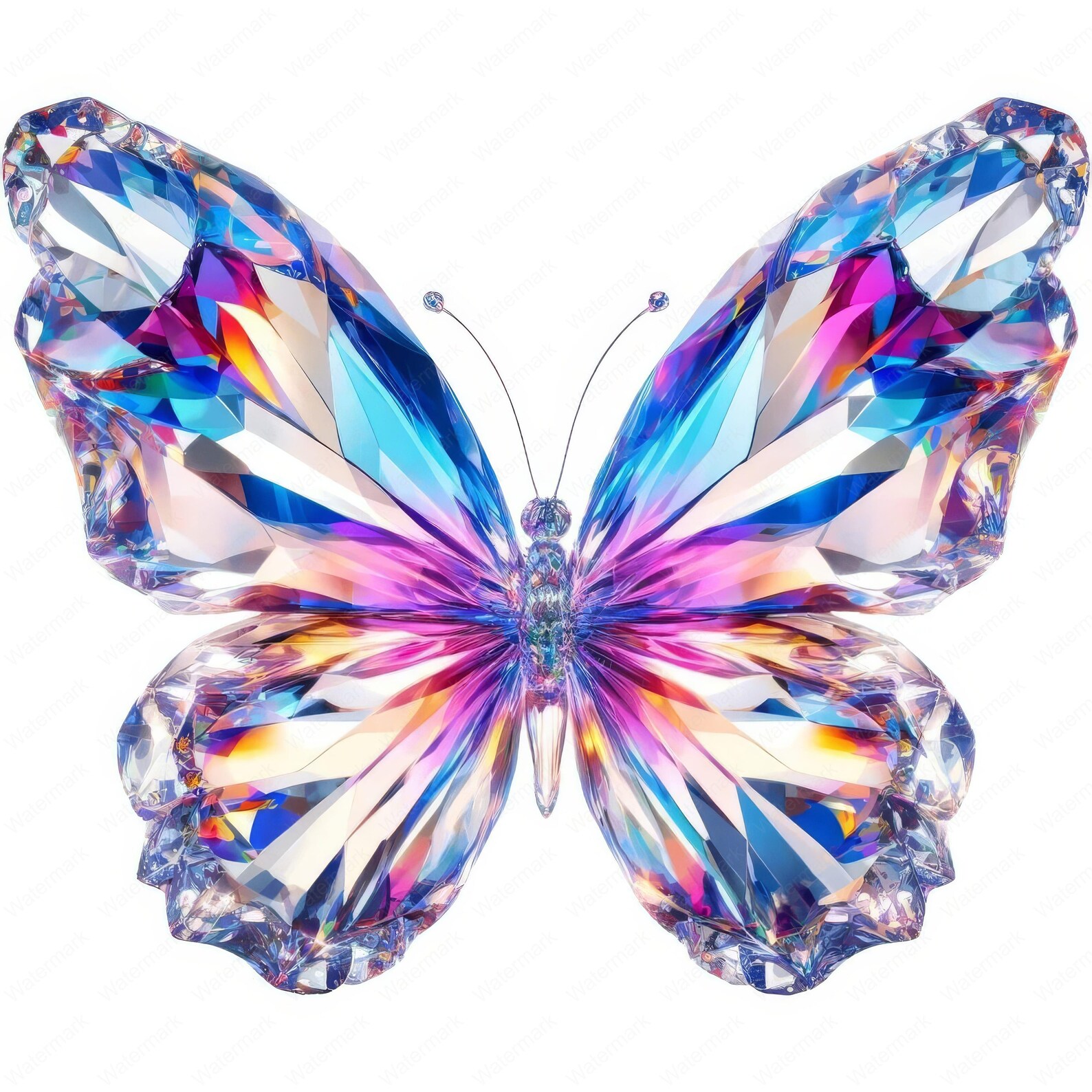 Crystal Butterfly Clipart Bundle: Sparkling Gemstone Designs (digital ...