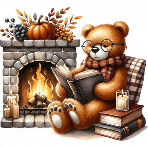 Cozy Teddy Bear Clipart | Warm Cozy Teddy Bear Clipart Bundle | 10 High ...