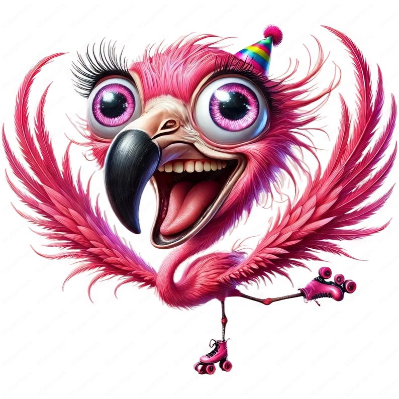 Whimsical Flamingo Clipart Bundle: Vibrant Designs (commercial Use ...