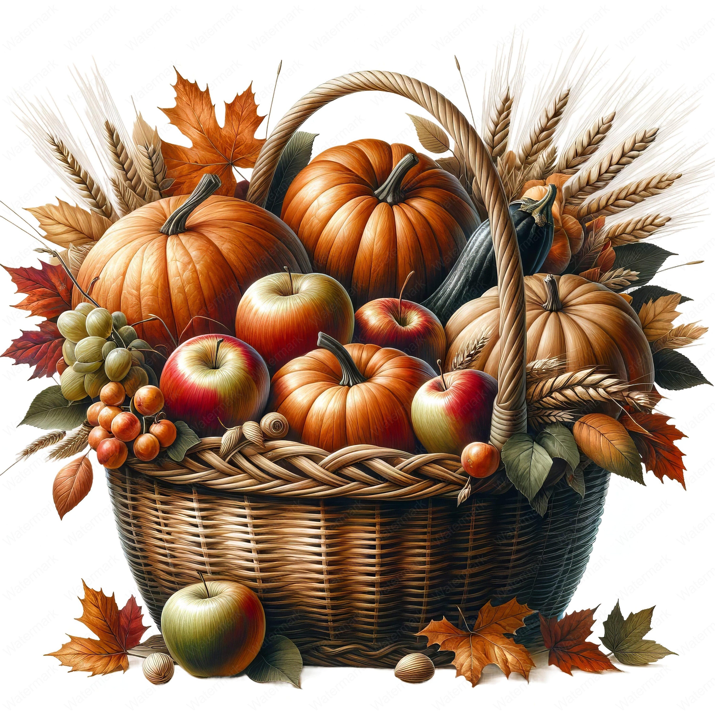 Autumn Harvest Clipart Bundle: Fall Art Printables (commercial Use ...