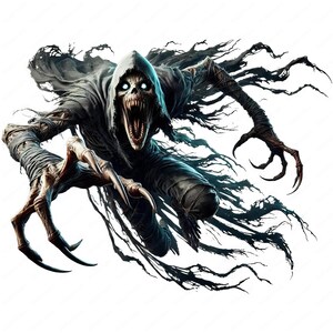 Creepy Boogeyman Clipart Bundle: 10 Horror Art Designs (digital ...
