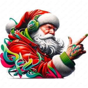 Urban Santa Graffiti Clipart | Street Art Designs (digital Download) - Etsy