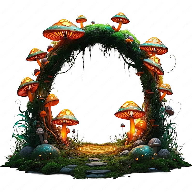 Fantasy Mushroom Clipart: Magical Forest PNG Bundle (digital Download ...