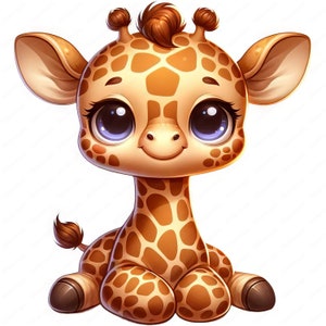 Cute Giraffe Clipart | Adorable Giraffe Clipart Bundle | 10 High ...