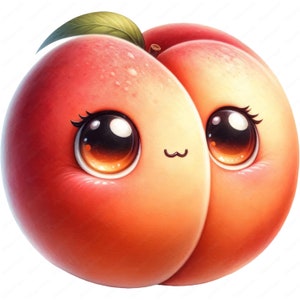 Cute Peach Clipart | Sweet Cute Peach Clipart Bundle | 10 High-quality ...