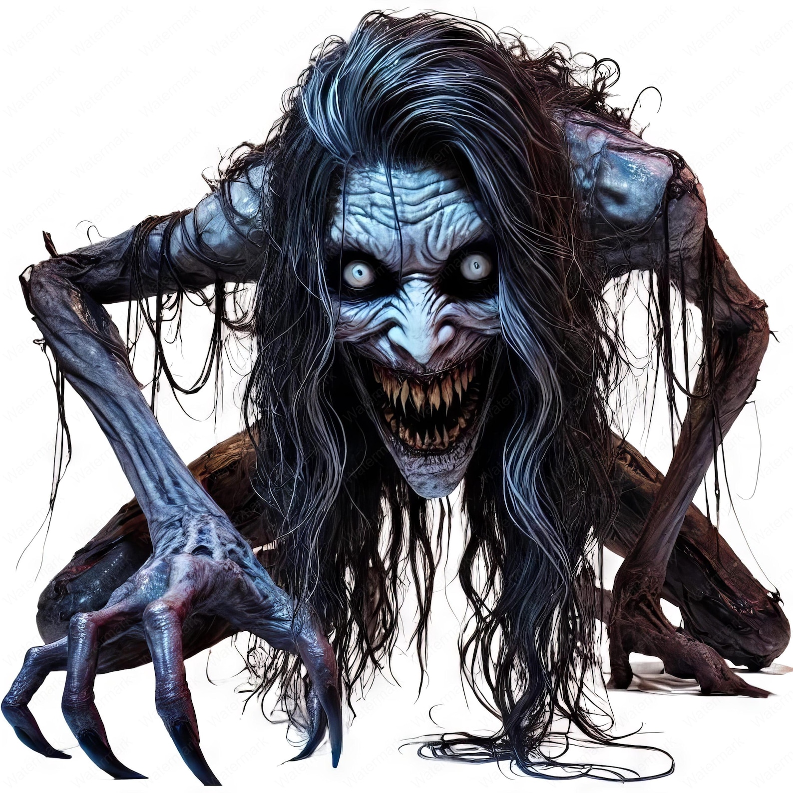 Creepy Black Annis Clipart Bundle: Horror Art Designs (digital Download ...