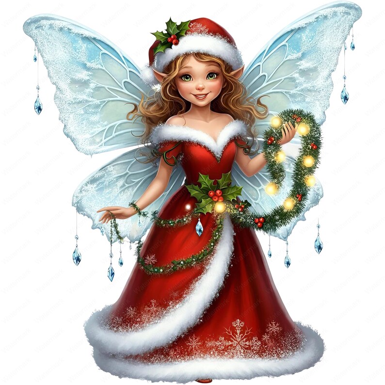 Christmas Fairy Clipart: Whimsical Holiday Designs (digital Download ...