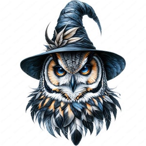 Witch Owl Clipart | Mystical Witch Owl Clipart Bundle | 10 High-quality ...