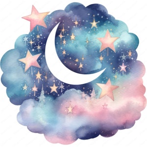 Starry Night Clipart Bundle: Dreamy Celestial Art (digital Download) - Etsy