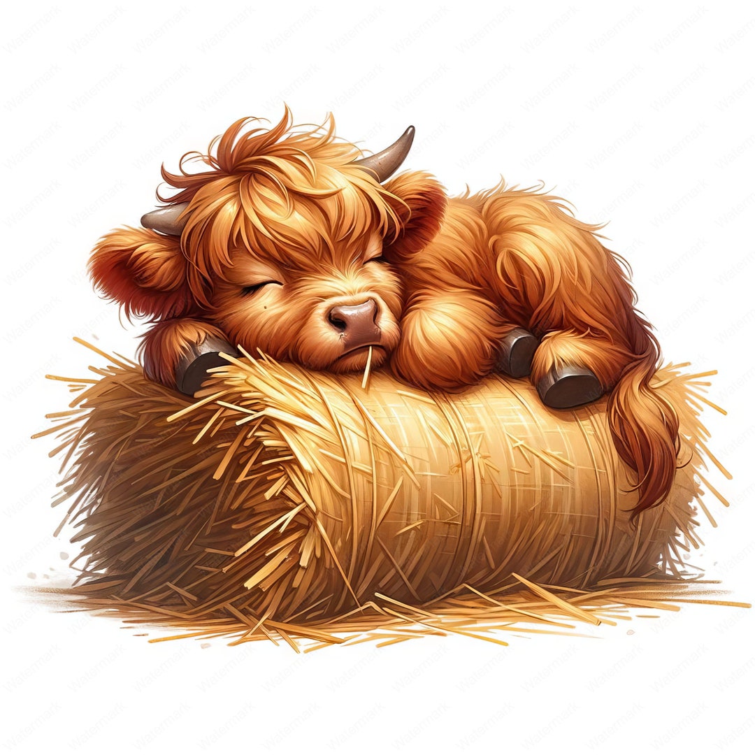 Baby Highland Cow Clipart | Adorable Baby Highland Cow Clipart Bundle ...