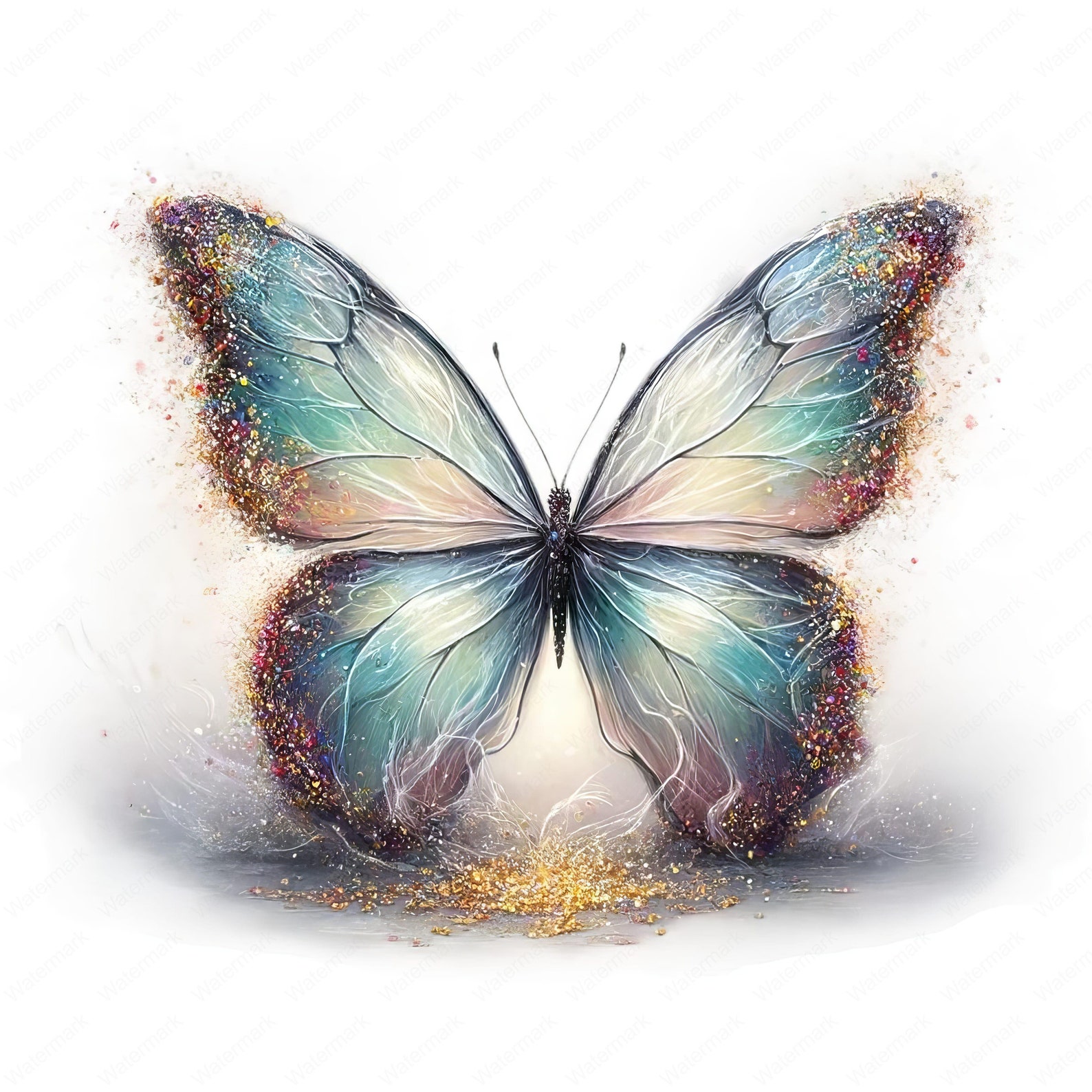 Vivid Butterfly Clipart Bundle | Shimmering Art, Printables (digital ...