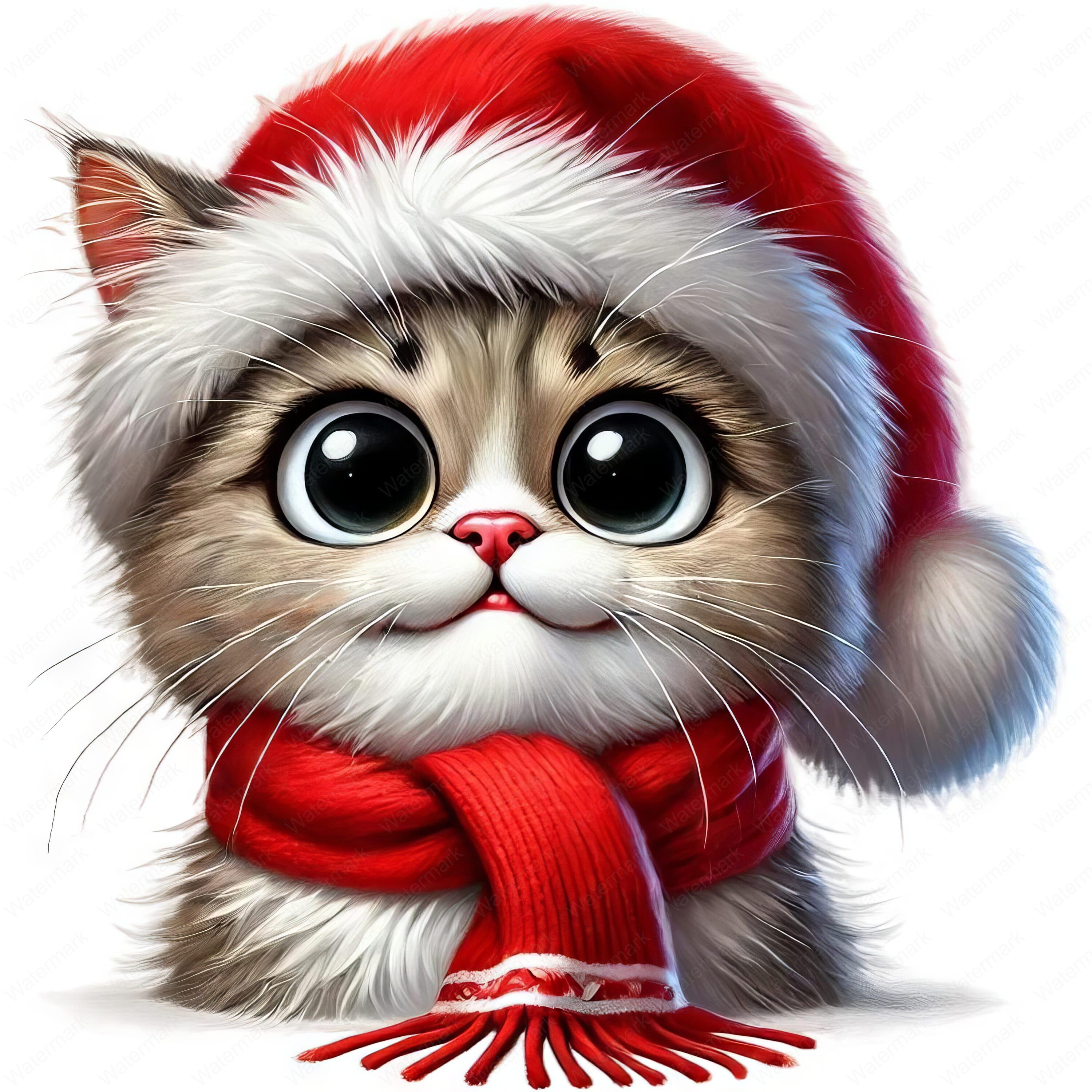 Christmas Cat Clipart Bundle | Holiday Designs (digital Download) - Etsy