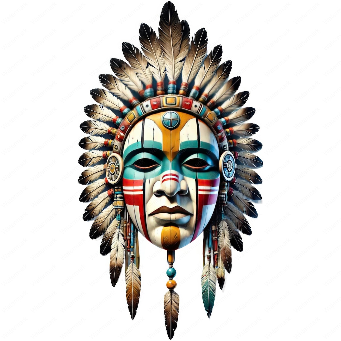Tribal Mask Clipart: Vibrant Indigenous Art Designs (digital Download ...