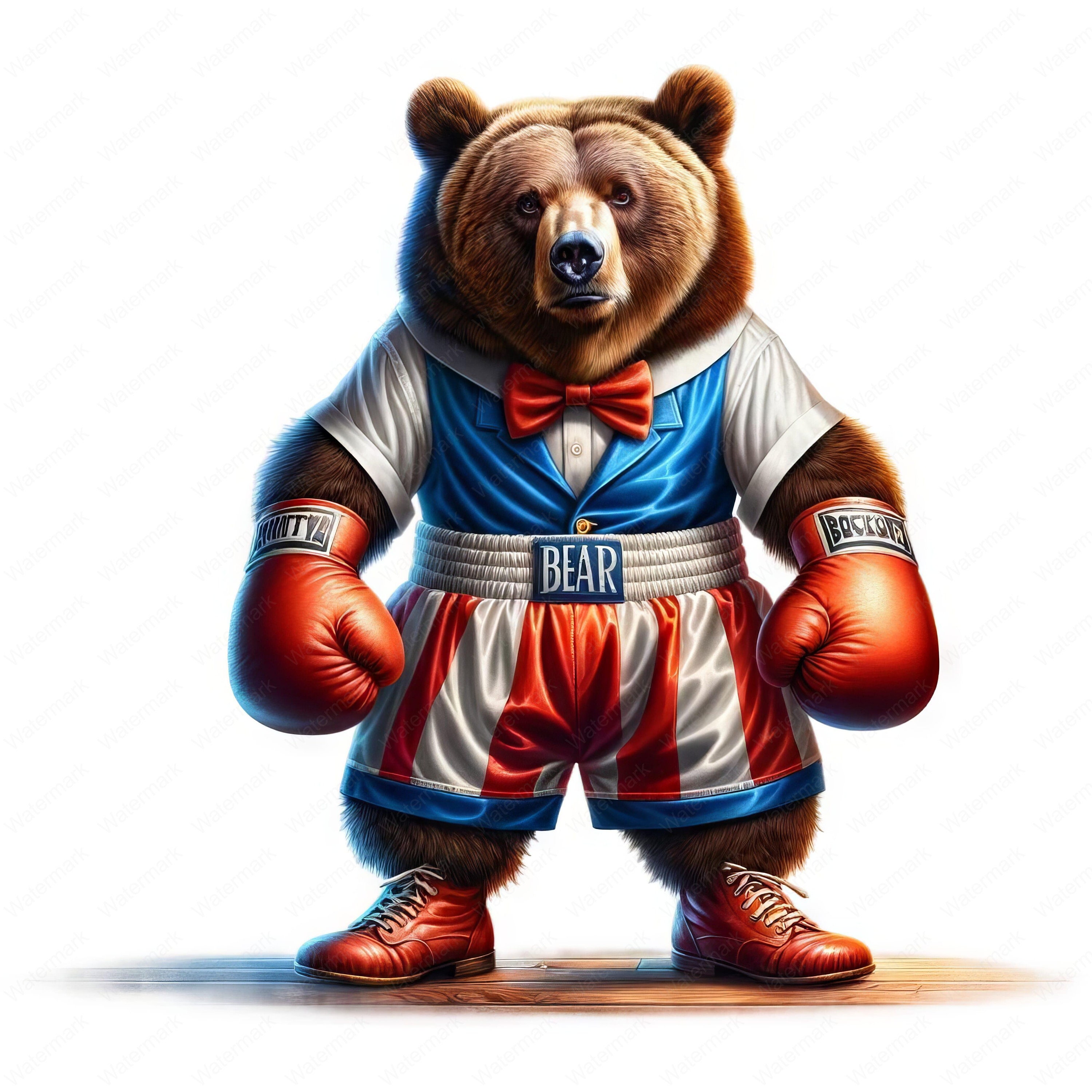 Boxing Bear Clipart: Sports Art Printables (digital Download) - Etsy