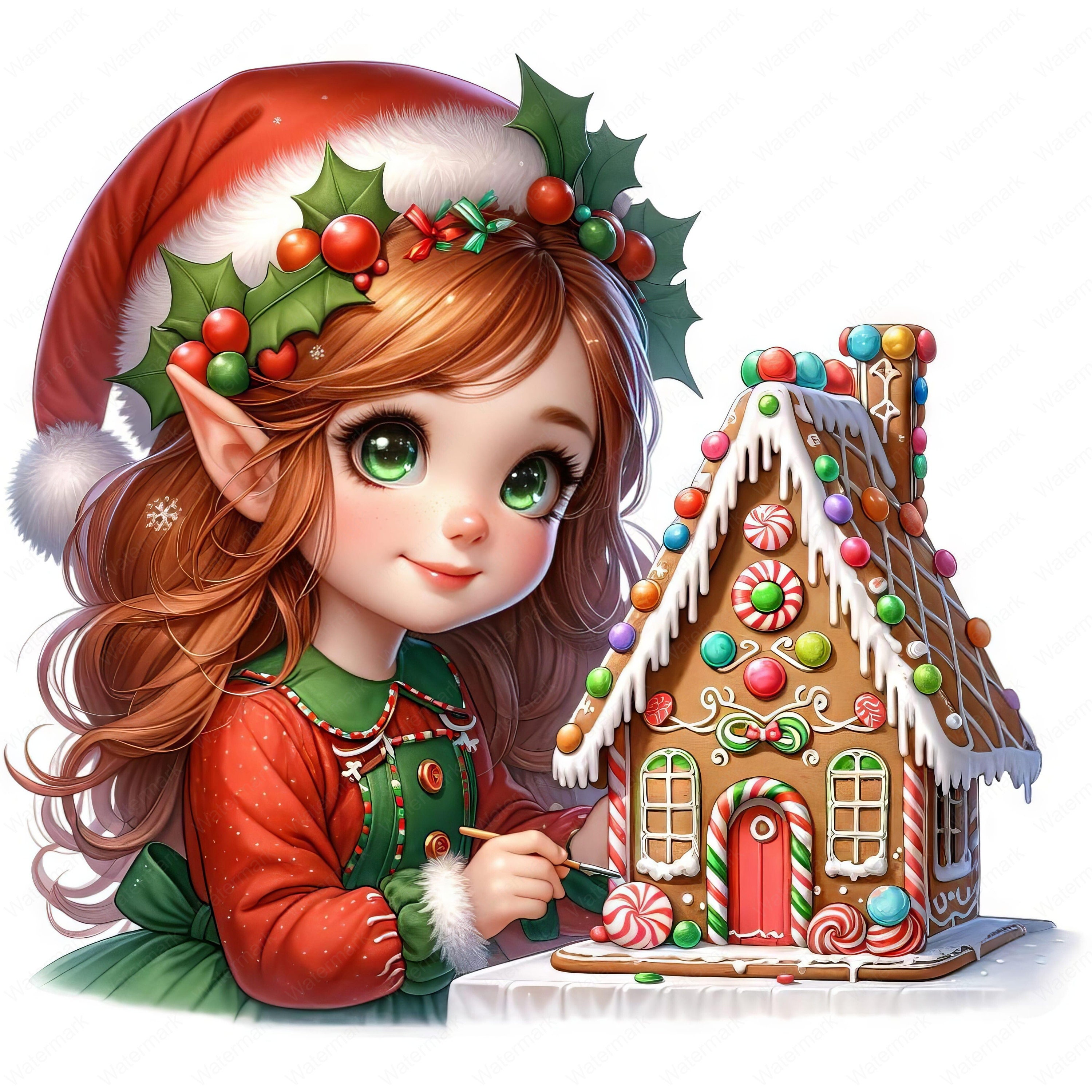 Christmas Girl Elf Clipart: Holiday Art Bundle (digital Download) - Etsy