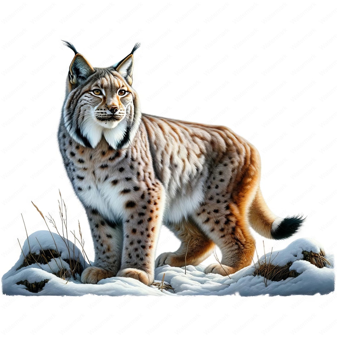 Majestic Lynx Clipart Bundle | Wild Cat Art Printables (commercial Use ...