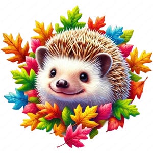 Autumn Hedgehog Clipart | Cute Fall Hedgehog Clipart Bundle | 10 High ...