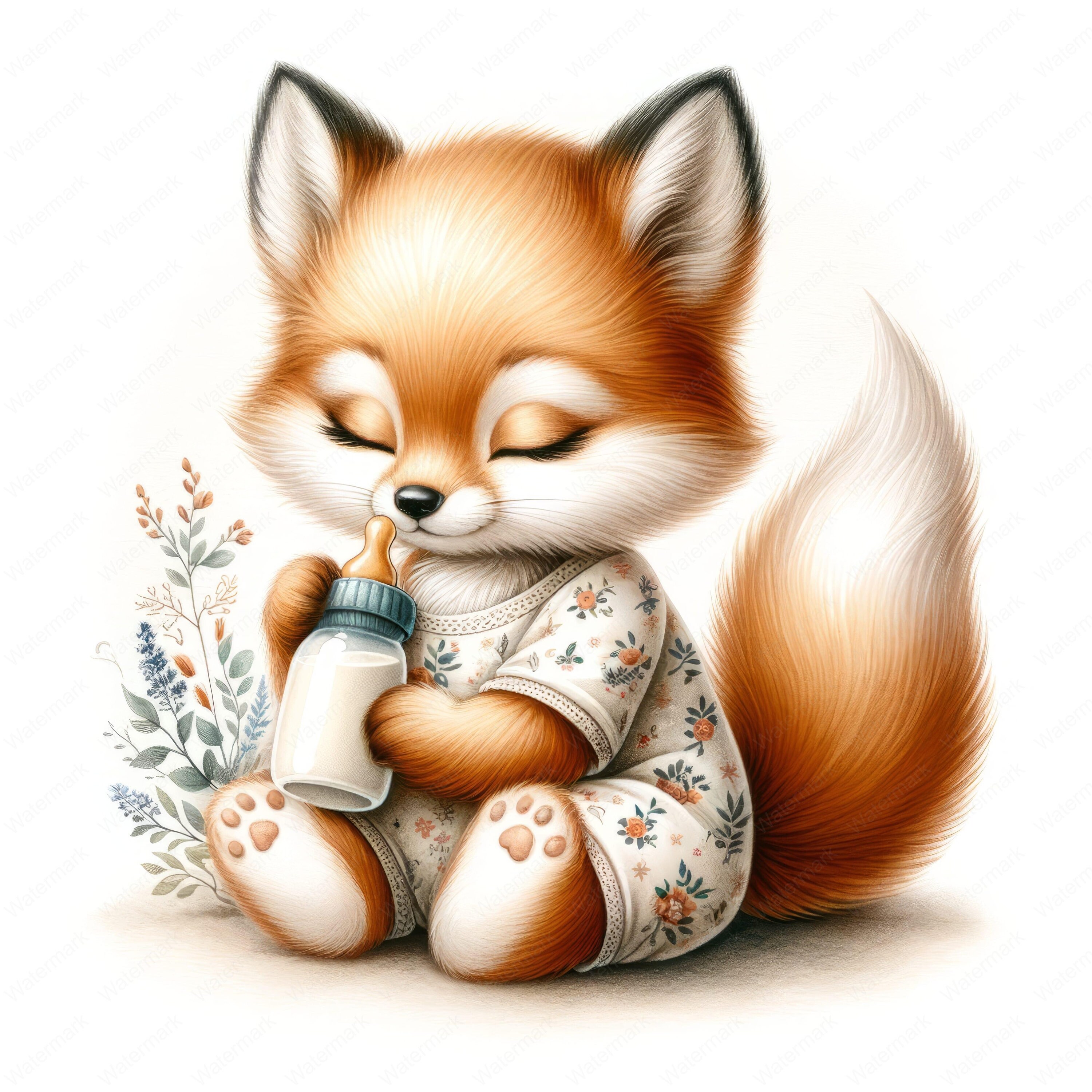 Cute Baby Fox Clipart