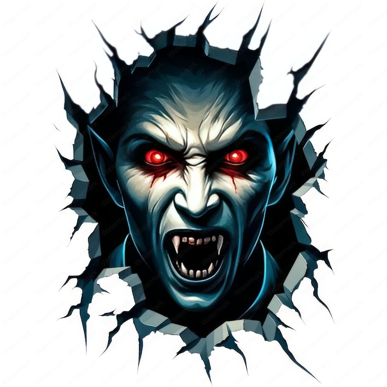 Terrifying Vampire Clipart Bundle: Gothic Art Designs (digital Download ...