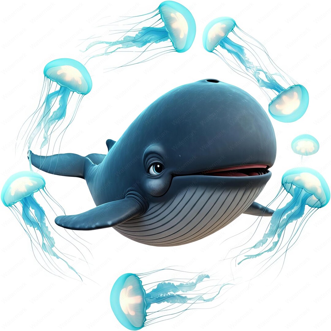 Whale Clipart | 3D Ocean-themed PNG Bundle | 10 High Quality Designs ...