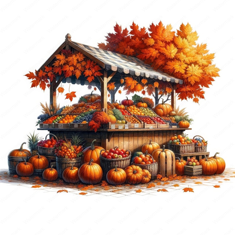 Fall Market Stall Clipart: Autumn Fair Designs (digital Download) - Etsy