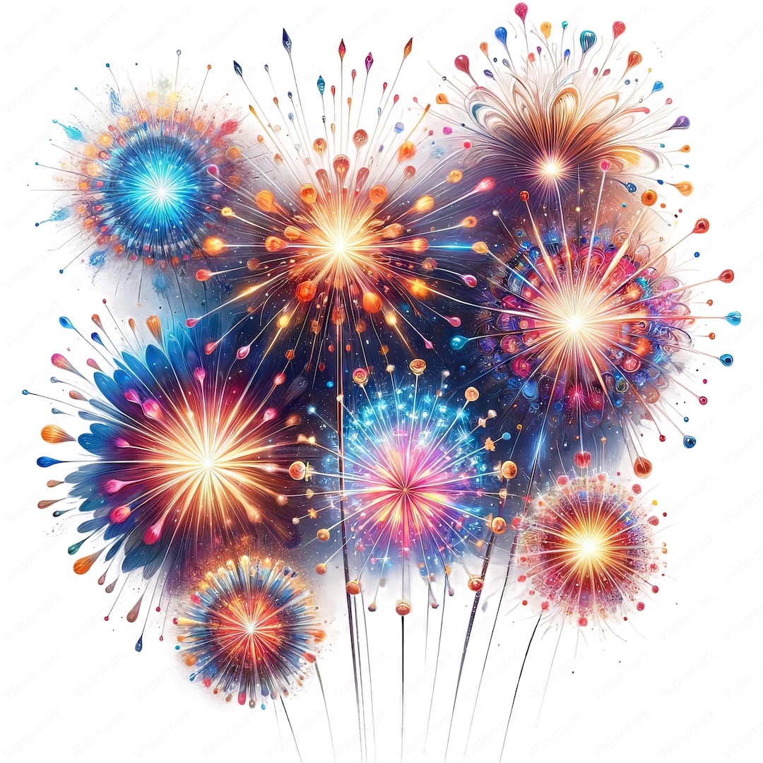 Fireworks Clipart | Sparkling Fireworks Clipart Bundle 01 | 10 High ...