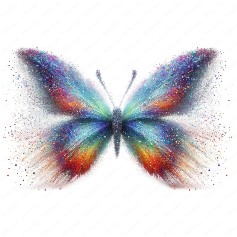 Ethereal Quantum Butterfly Clipart: Cosmic Art Designs (digital ...