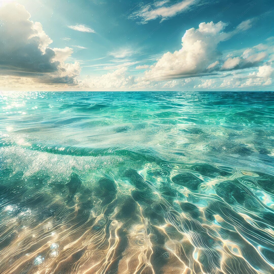 Seascape Clipart: Crystal Clear Ocean Jpgs (digital Download) - Etsy