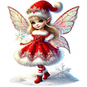 Christmas Pixie Clipart Bundle: Holiday Fairy Art (digital Download ...