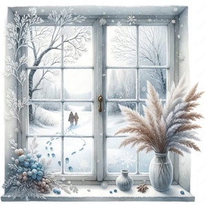 Winter Window Clipart 10 High-quality Images Cozy Winter Scenes Window ...