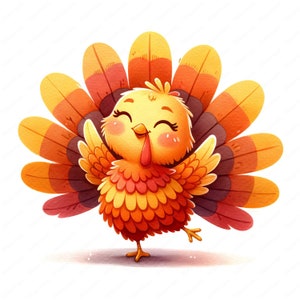 Cute Turkey Clipart Clipart Bundle 10 Adorable Images Thanksgiving Art ...