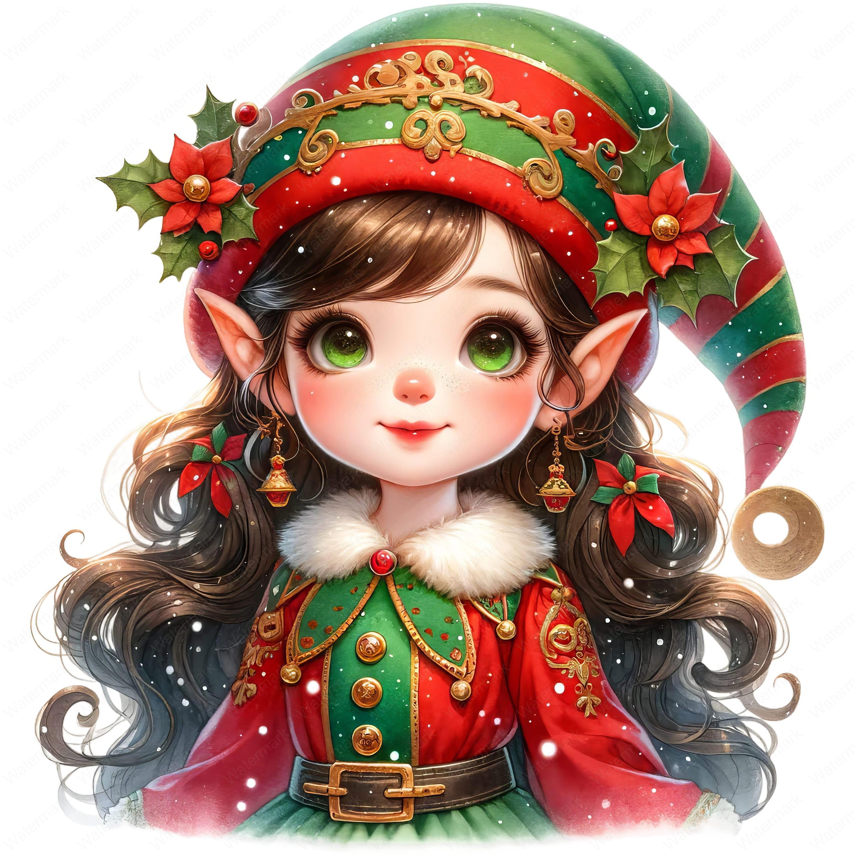 Christmas Girl Elf Clipart: Holiday Art Bundle (digital Download) - Etsy