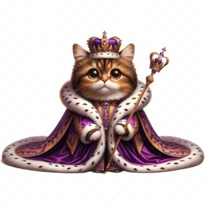 Cute Cat Queen Clipart | Funny Cat Queen Clipart Bundle | 10 High ...