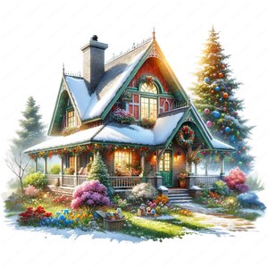 Santa's House Clipart Festive Clipart Bundle 10 High-quality Images ...