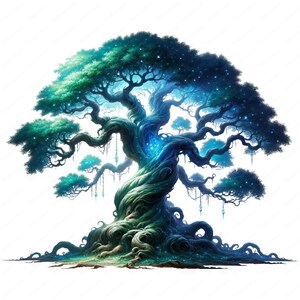 Enchanted Magic Tree Clipart Bundle: Fantasy Art Printables (digital ...