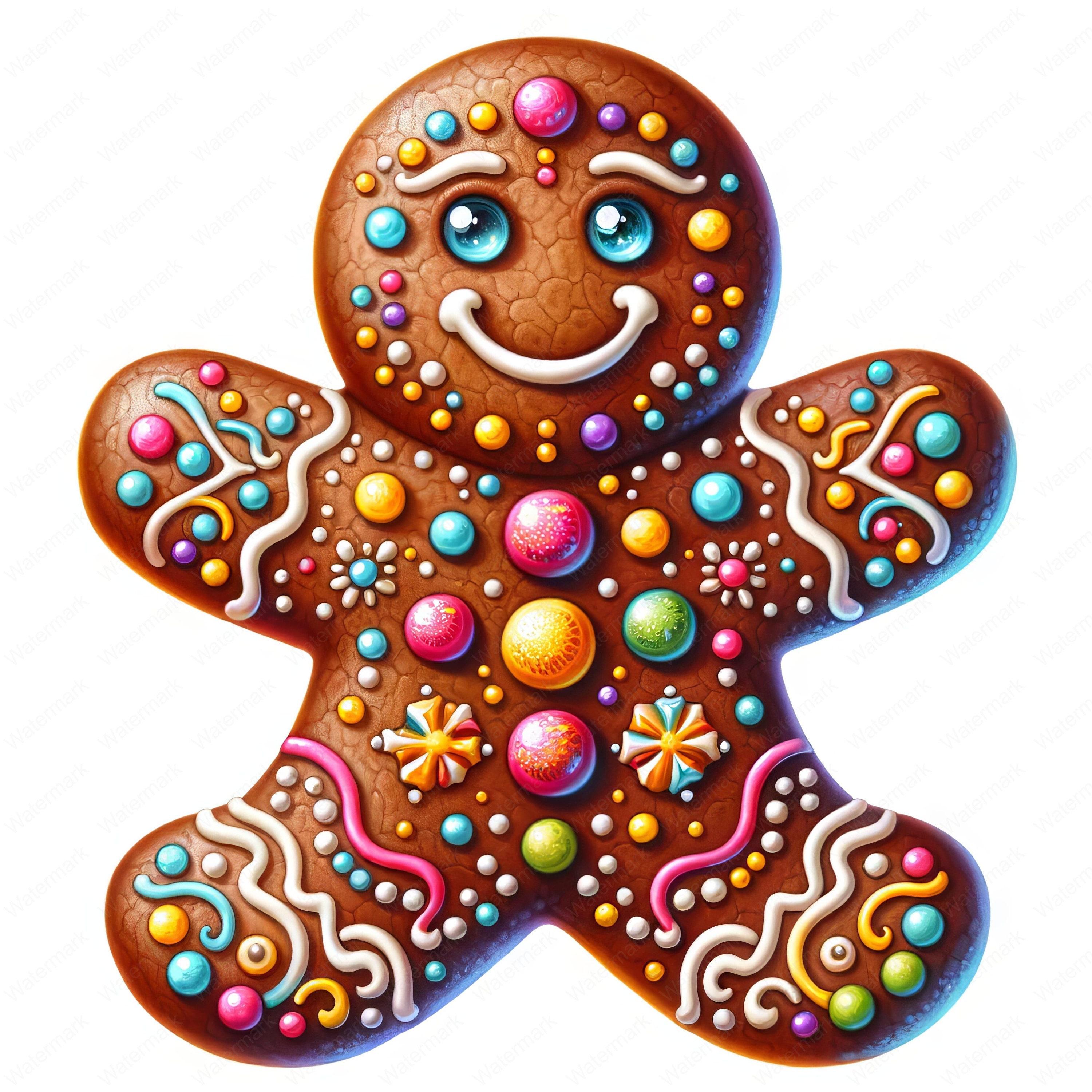 Festive Gingerbread Man Clipart Bundle: Christmas Art (commercial Use ...