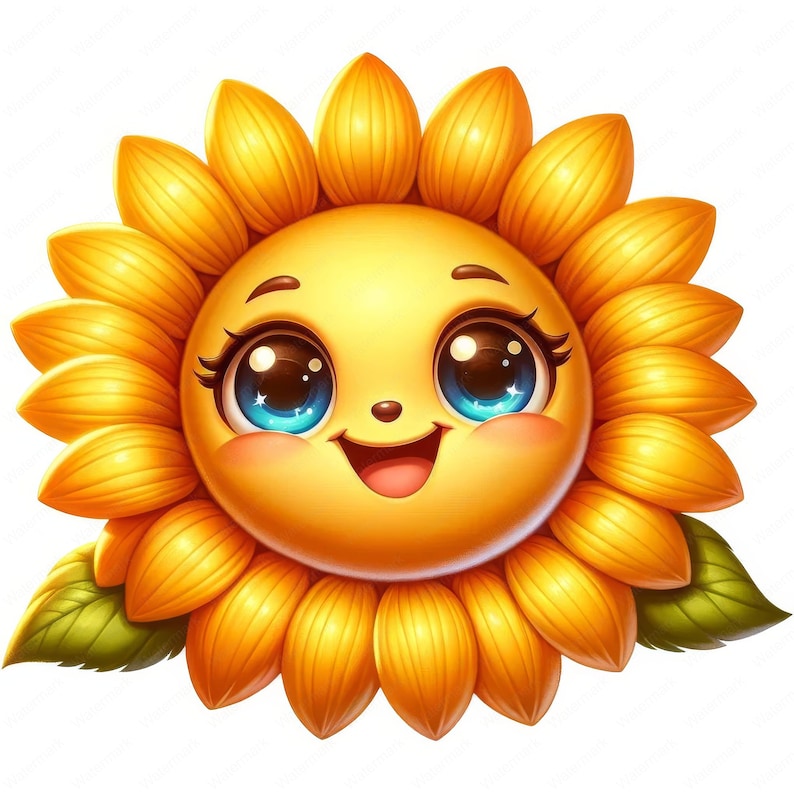 Sunflower Smiley Face Clipart Bundle | Cheerful Flower Art (digital ...