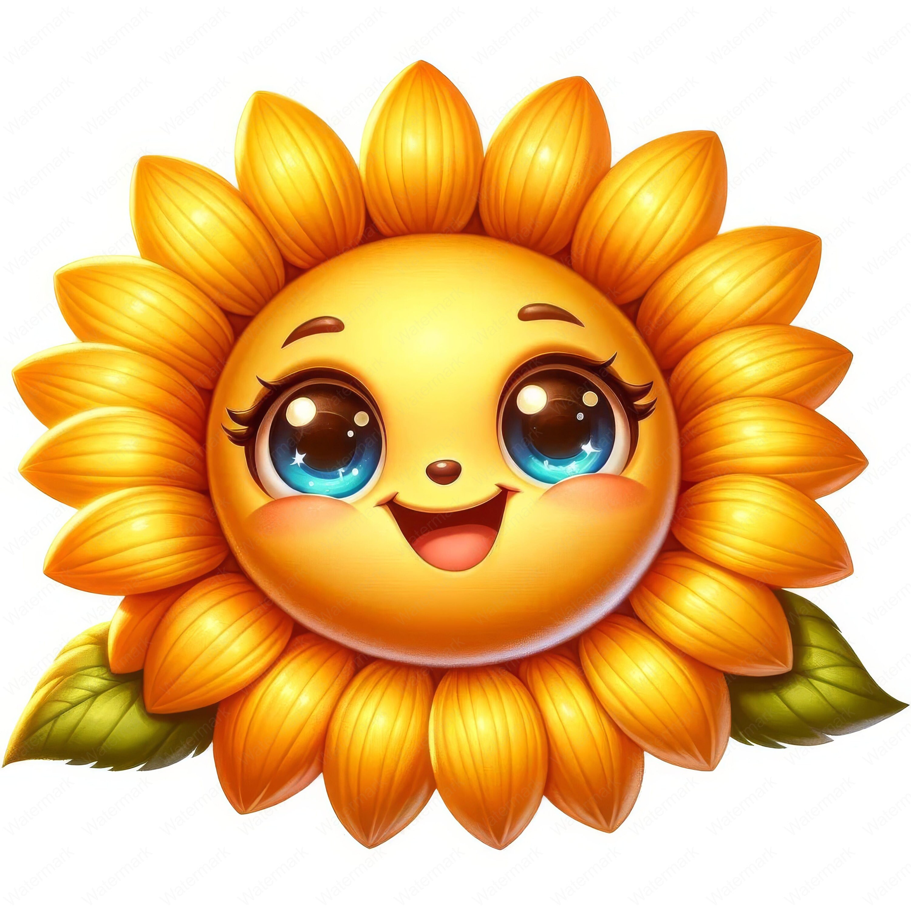 Sunflower Smiley Face Clipart Bundle | Cheerful Flower Art (digital ...