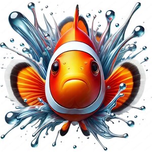 Vibrant Clownfish Clipart Bundle: Ocean Art Printables (digital ...