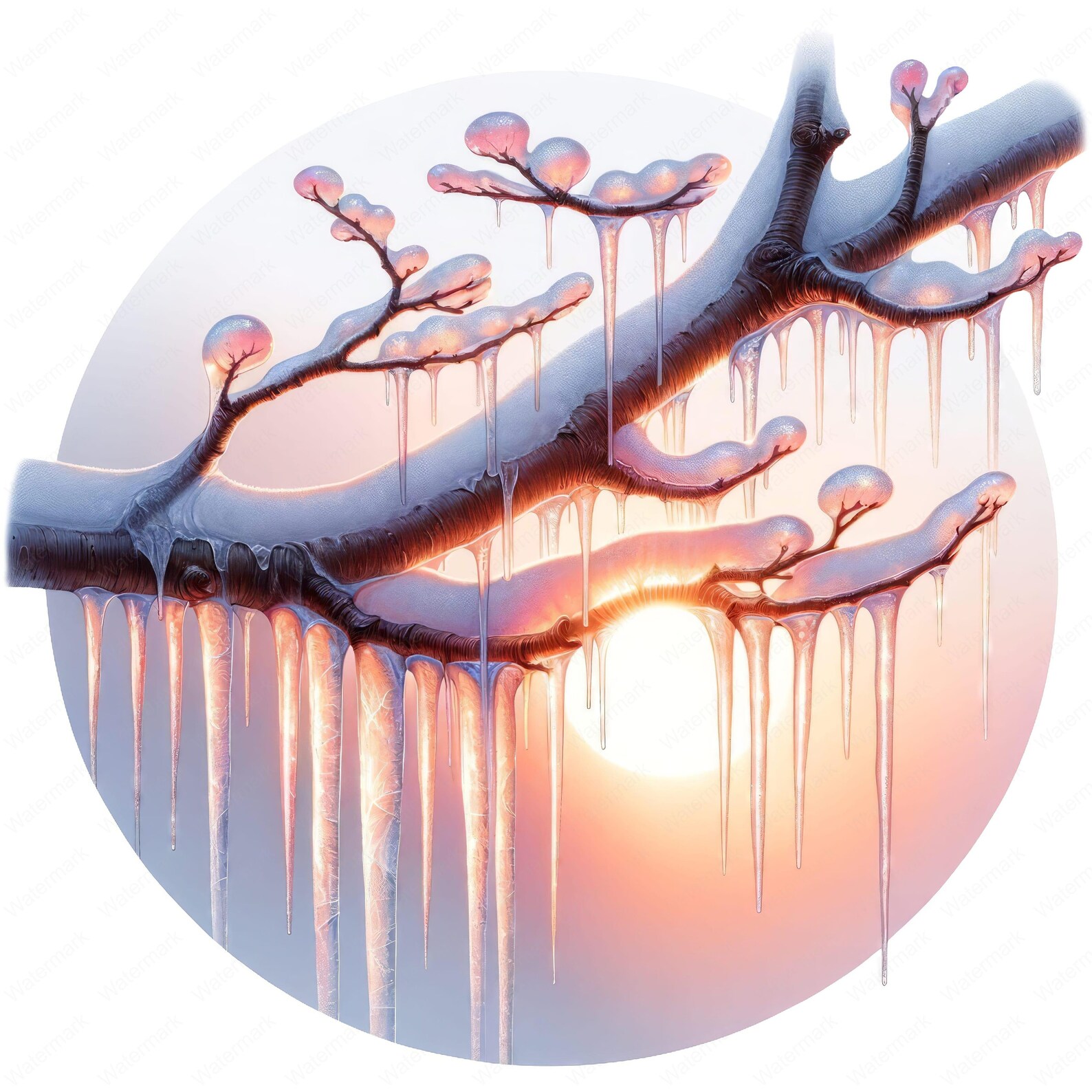 Icicles on Branch Clipart Icicle Clipart Bundle 10 High-quality Designs ...